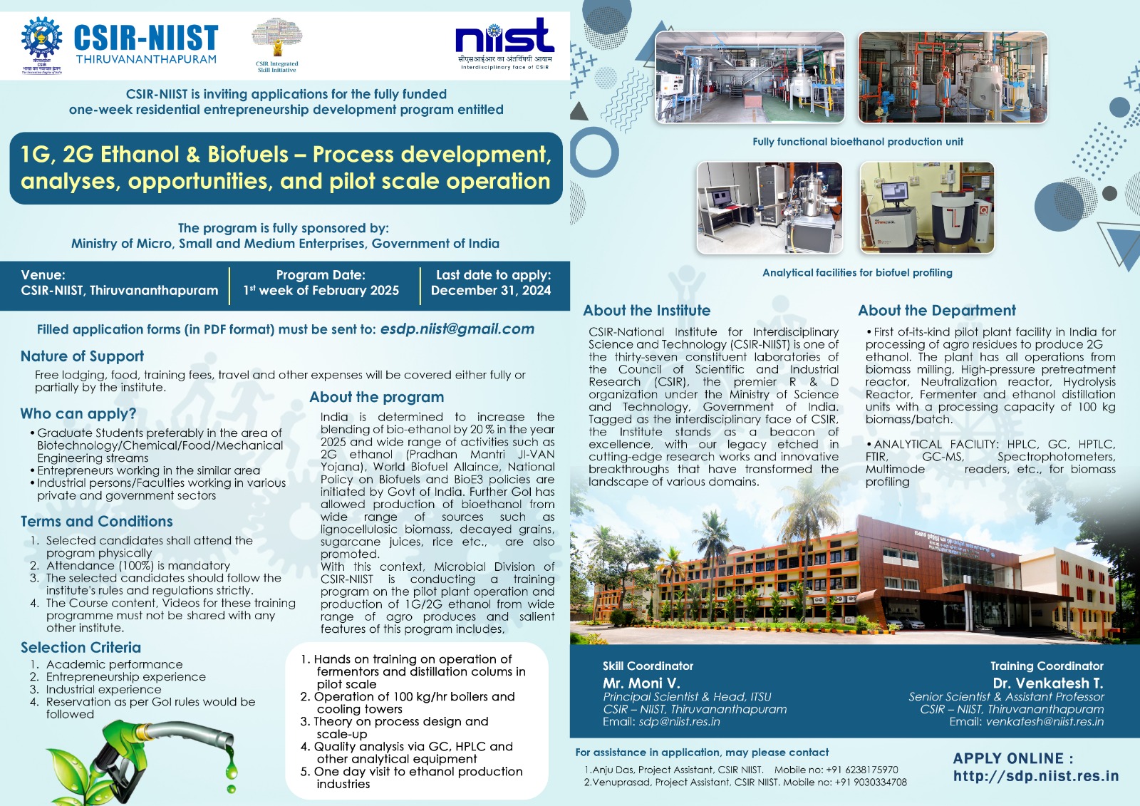 Skill Development Training Calendar 2024-25 | CSIR - National Institute For Interdisciplinary ...